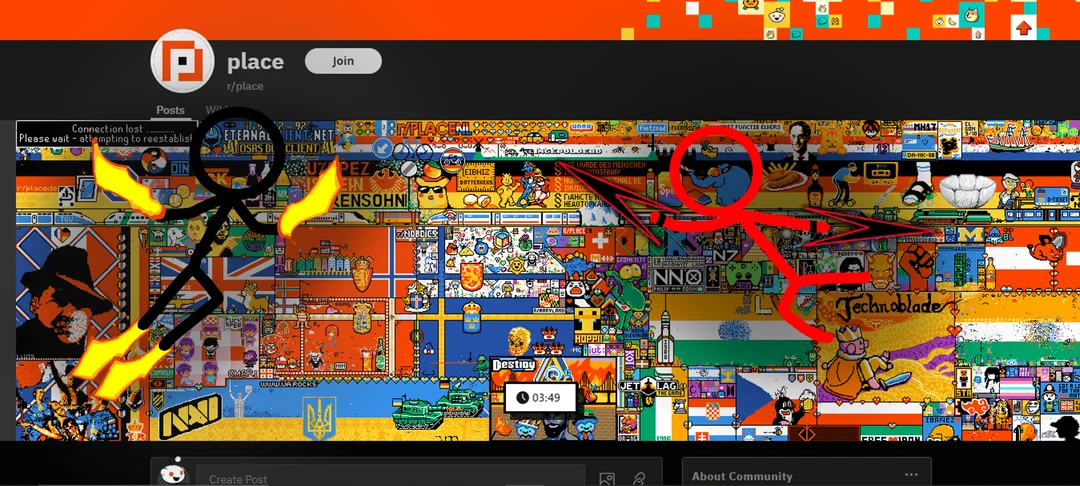 R/Place is being invaded by TDL and TCO!! | Scrolller