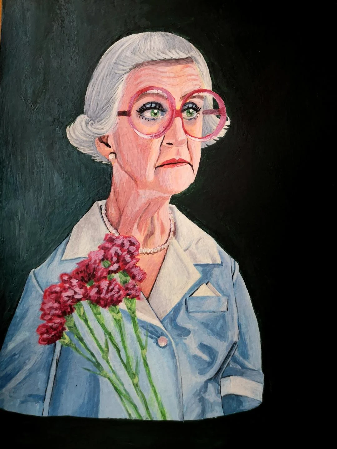 An unamused lady, me, gouache, 2022 | Scrolller