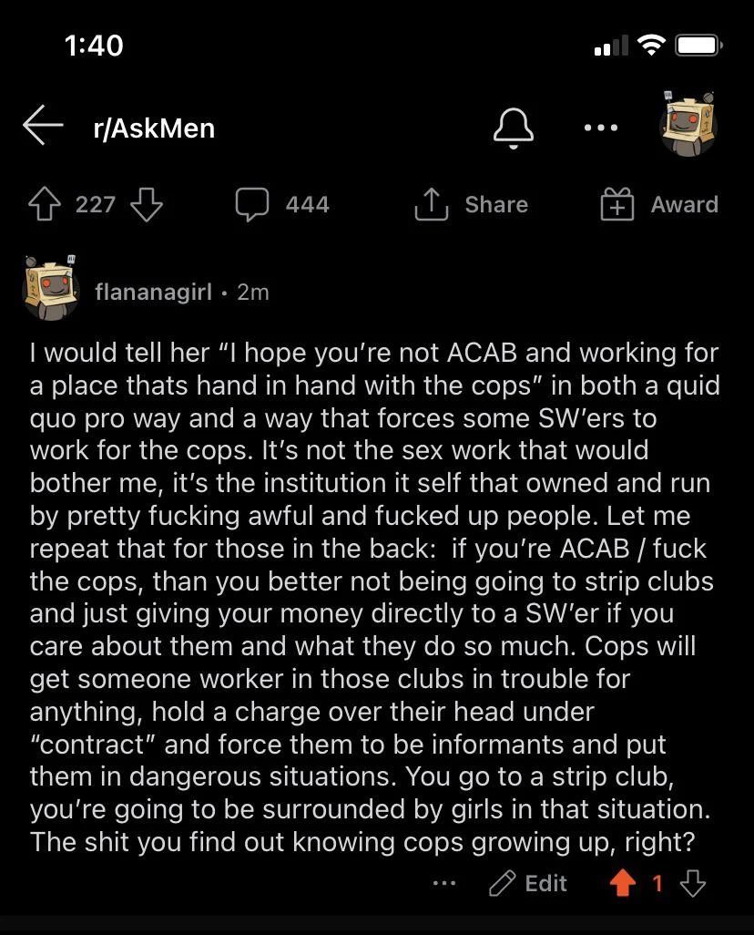 Saw this on another sub: is this true? Does this really happen to some dancers with the cops? Do ...