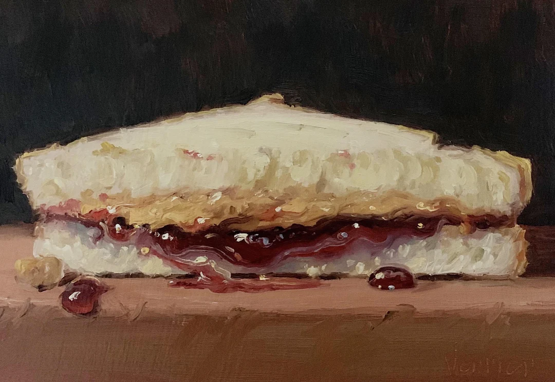 Oil painting of a PB&J | Scrolller