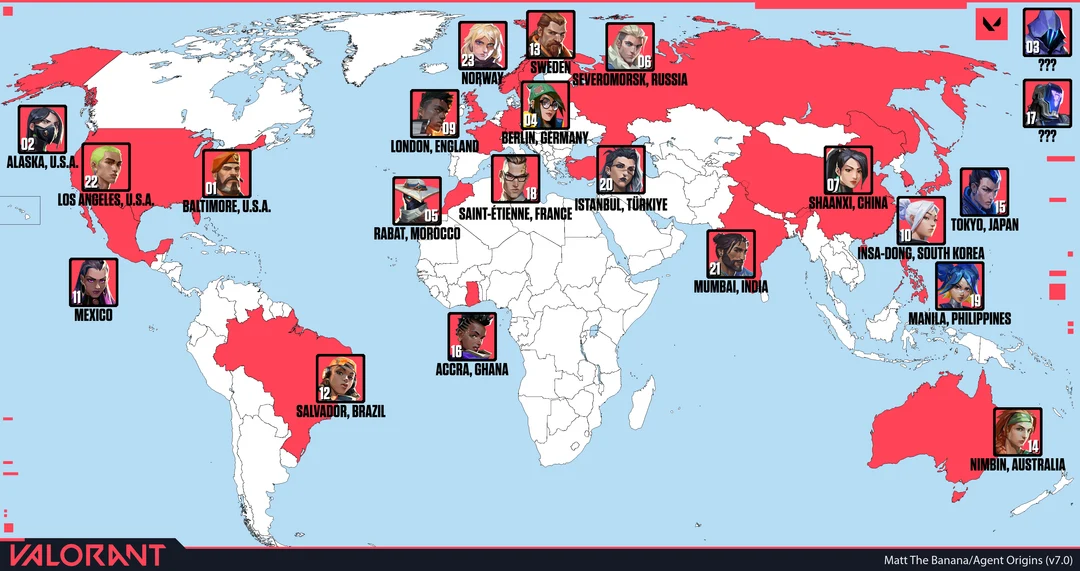 VALORANT All Agent Origins/Homelands, Matt The Banana (me), Digital, 2023 | Scrolller