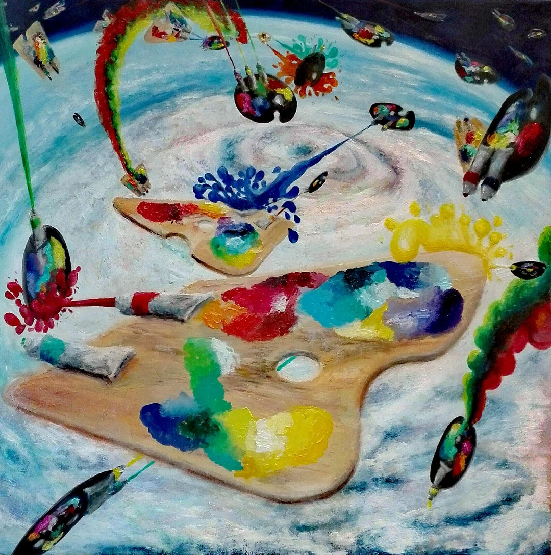 Paint Wars, me, oil on panel, 2018 | Scrolller