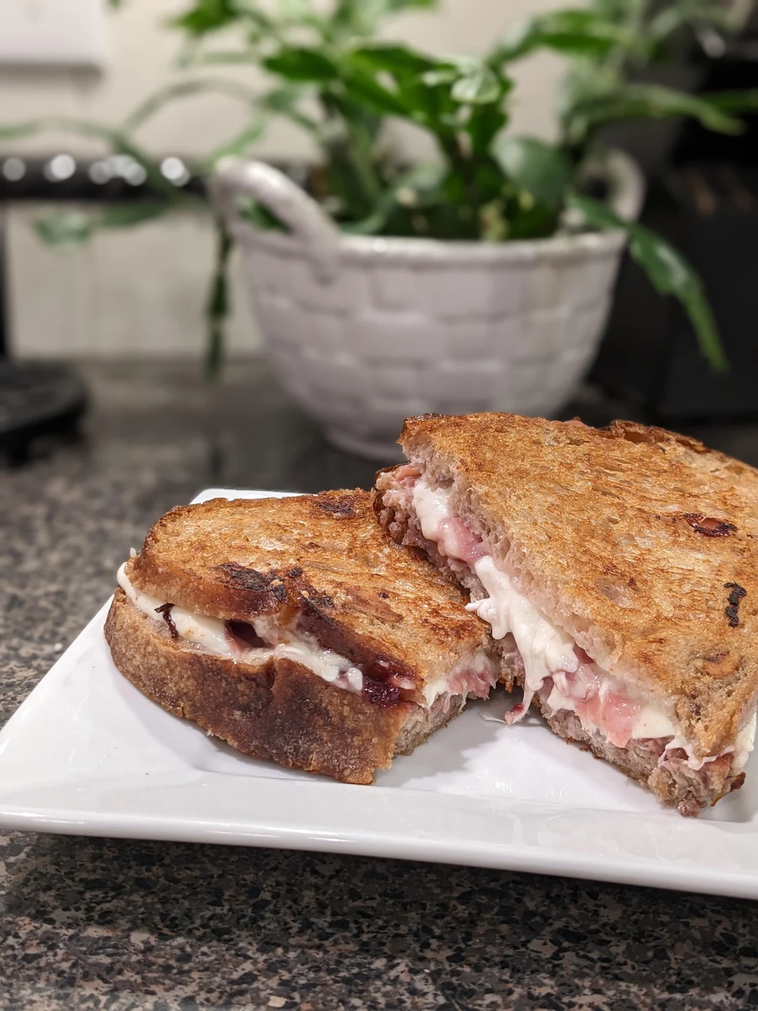 Mozzarella and Prosciutto with Cranberry & Habanero Jam on Cranberry & Pecan Bread | Scrolller