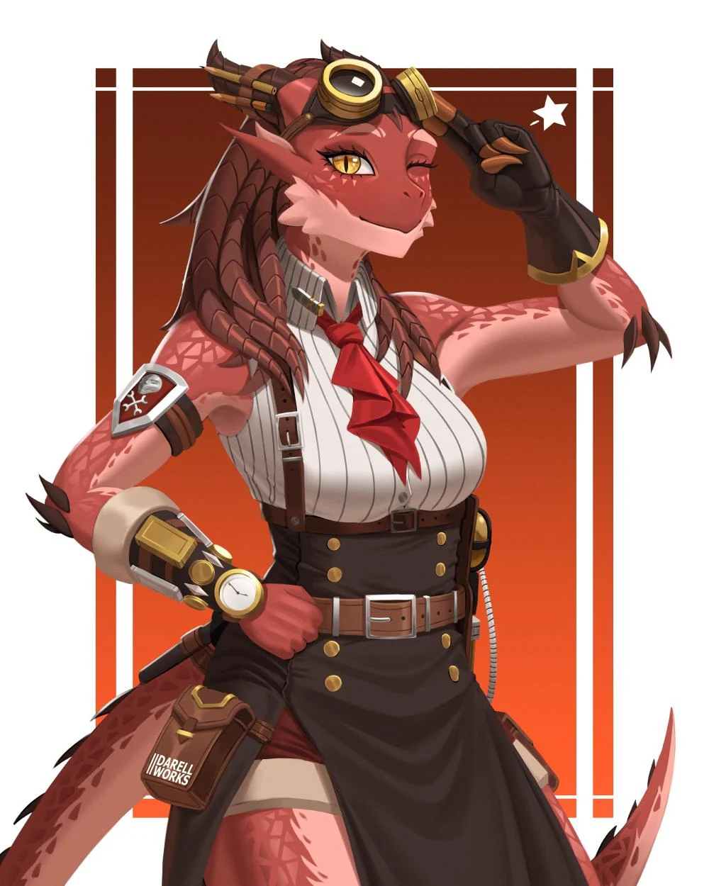 [OC] Millia Emberborne, The Dragonborn Artificer | Scrolller