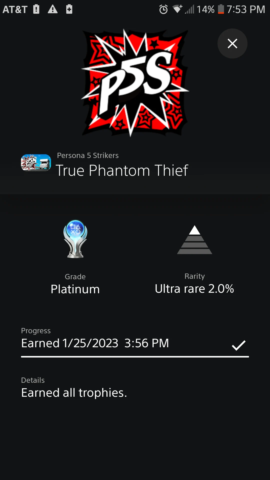 I got the P5S platinum trophy! | Scrolller