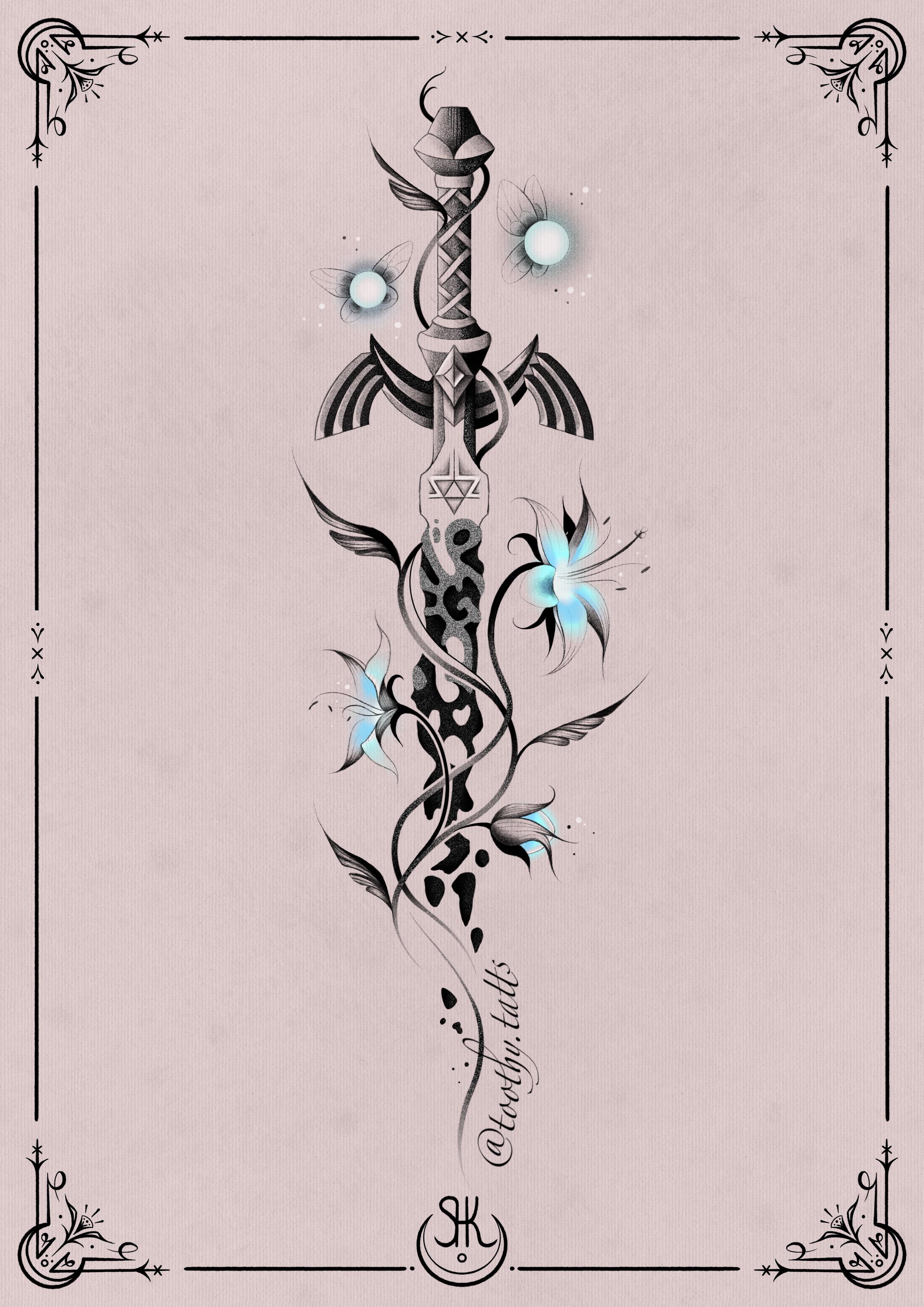 [TotK][OC] Corrupted Master Sword tattoo designed for a friend | Scrolller