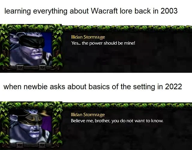 The lore was always sketchy, but meme still applies | Scrolller