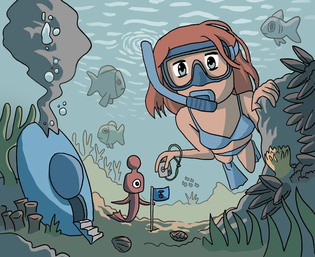 Snorkeling encounter of the third kind, art by me | Scrolller