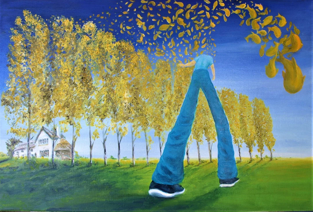 Fish leaves, me, oil on canvas, 2018 | Scrolller