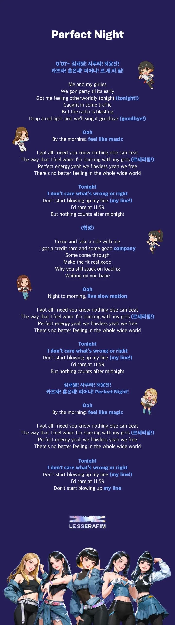 LE SSERAFIM - Perfect Night (Fanchant / Cheer Guide Visual) | Scrolller