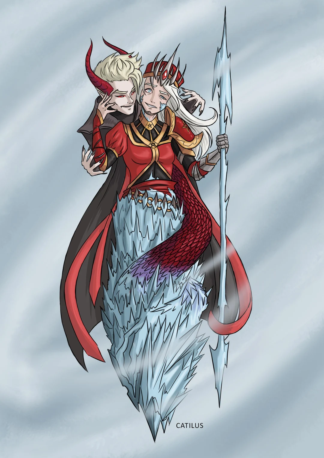 [OC] [ART] Glacia the Ruling Ice Dream, Possessed Human Cleric – by Catilus | Scrolller