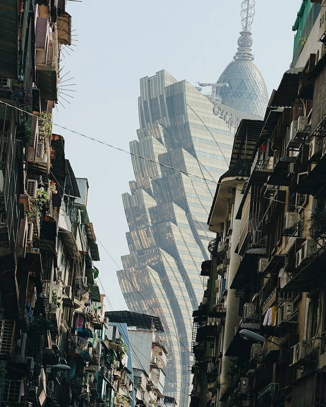 Hotel Grand Lisboa, as seen from the streets of Macau, China [1080x1349] | Scrolller