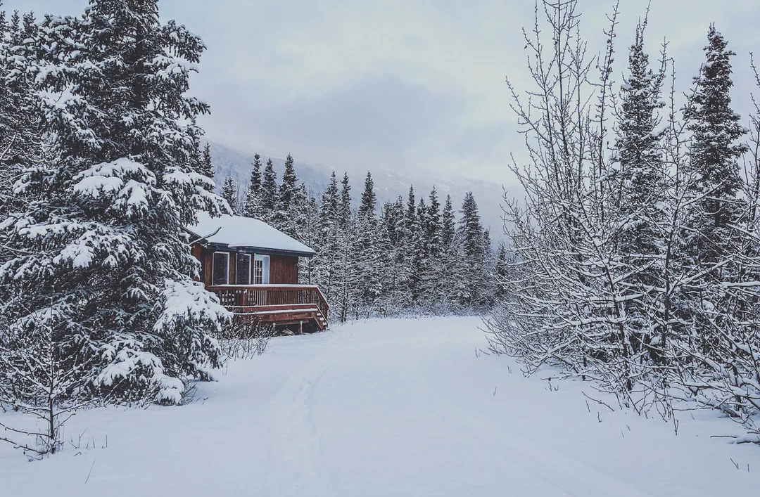 First snowfall at our Alaskan cabin for the winter. | Scrolller