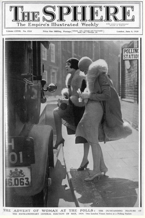 Two women get a taxi to the polling station London 1920s | Scrolller