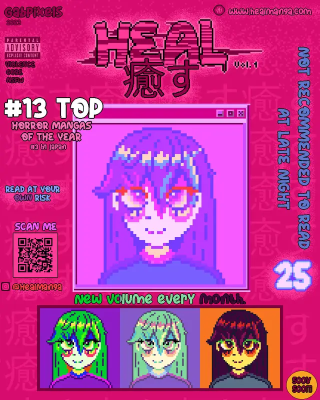 Manga Magazine Front Page, Gabpixels, Pixelart, 2023 | Scrolller
