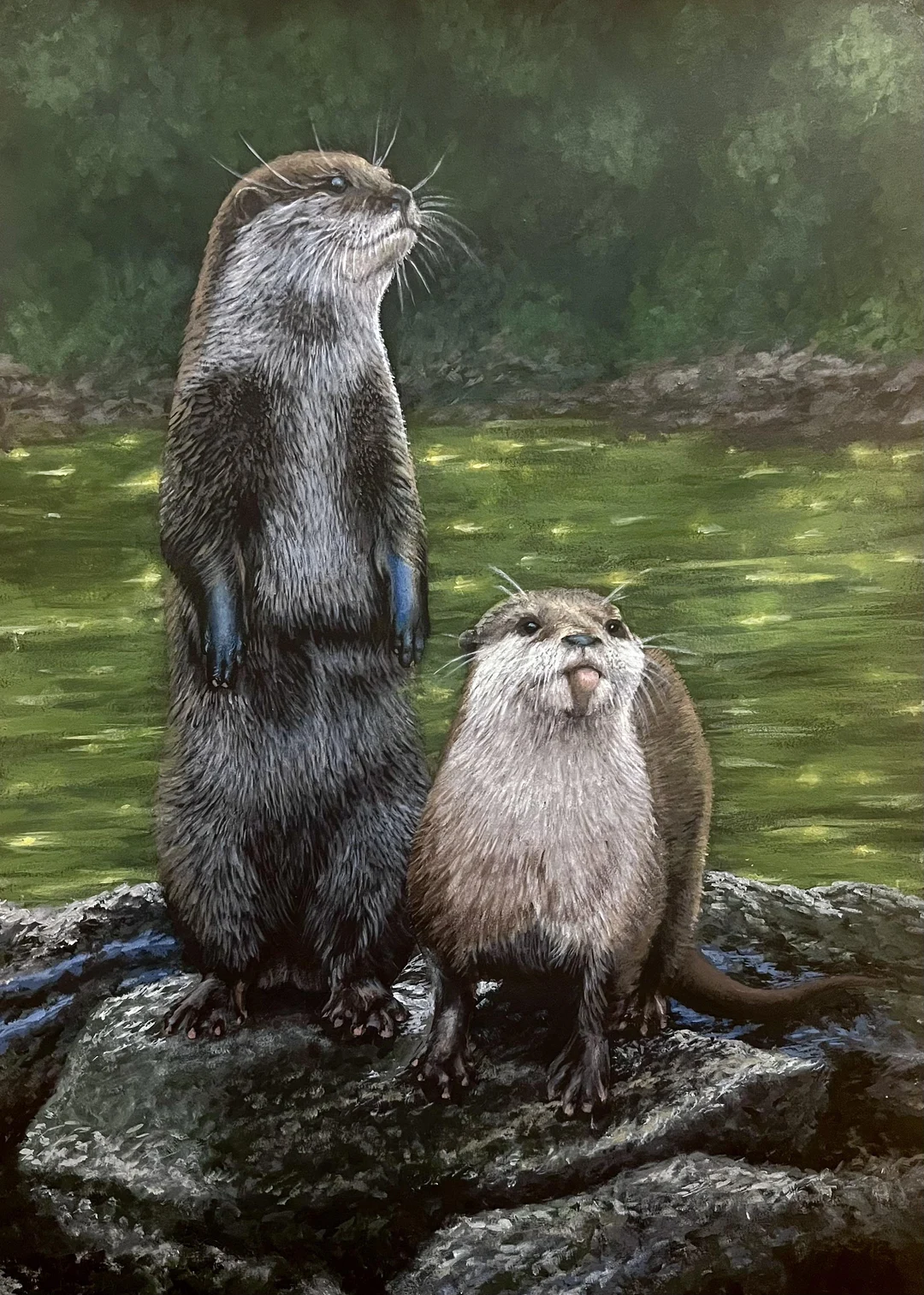 Otters, Me, Acrylic paints on paper, 2022 | Scrolller
