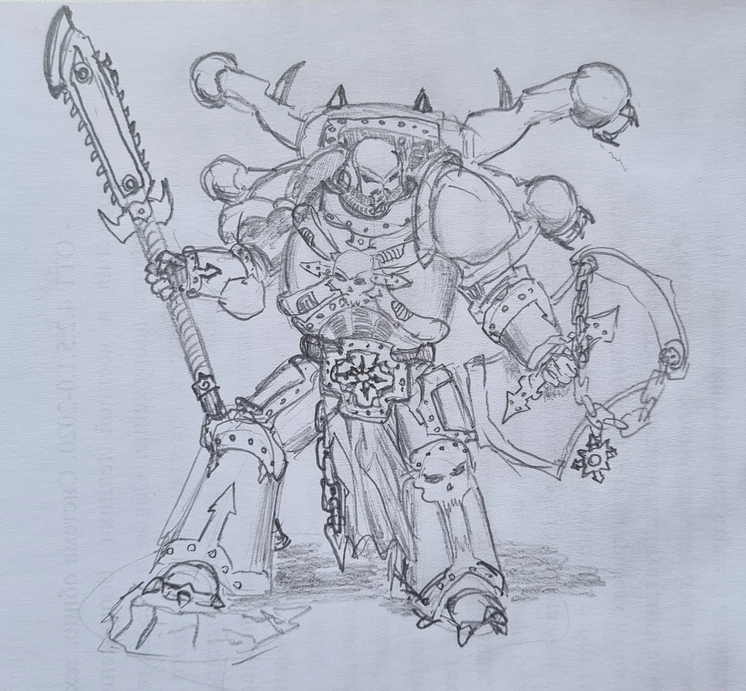 (OC) Quick sketch of kitbash idea: Alpha Legion Possessed proxy | Scrolller