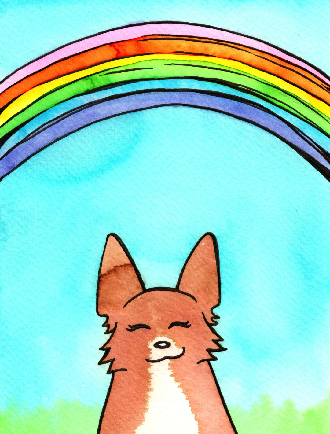 Happy Rainbow Corgi by Kelsey Lovelle (Me) | Scrolller