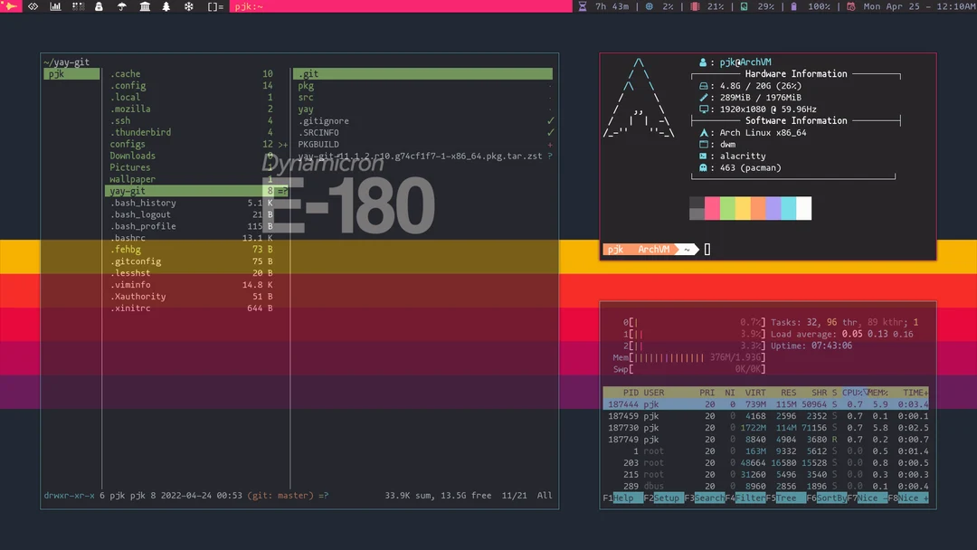 [dwm] Trying Linux for the first time and decided to try making it look good | Scrolller