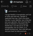 Is transphobia a common thing in r/Cringetopia? just had to comment this. | Scrolller