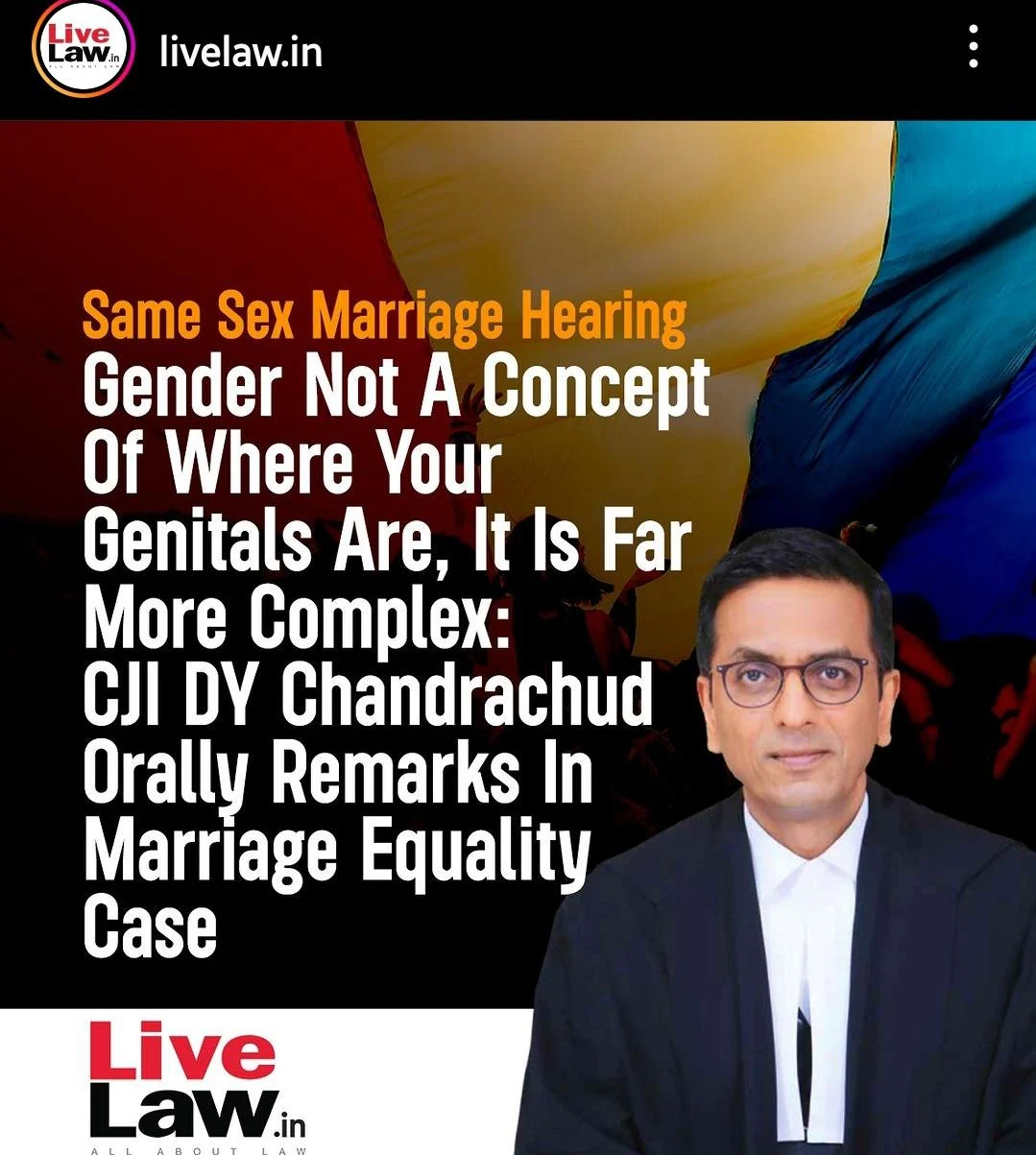 Historic Moment [Gender Not A Concept Of Where Your Genitals Are, It Is Far More Complex: CJI DY ...