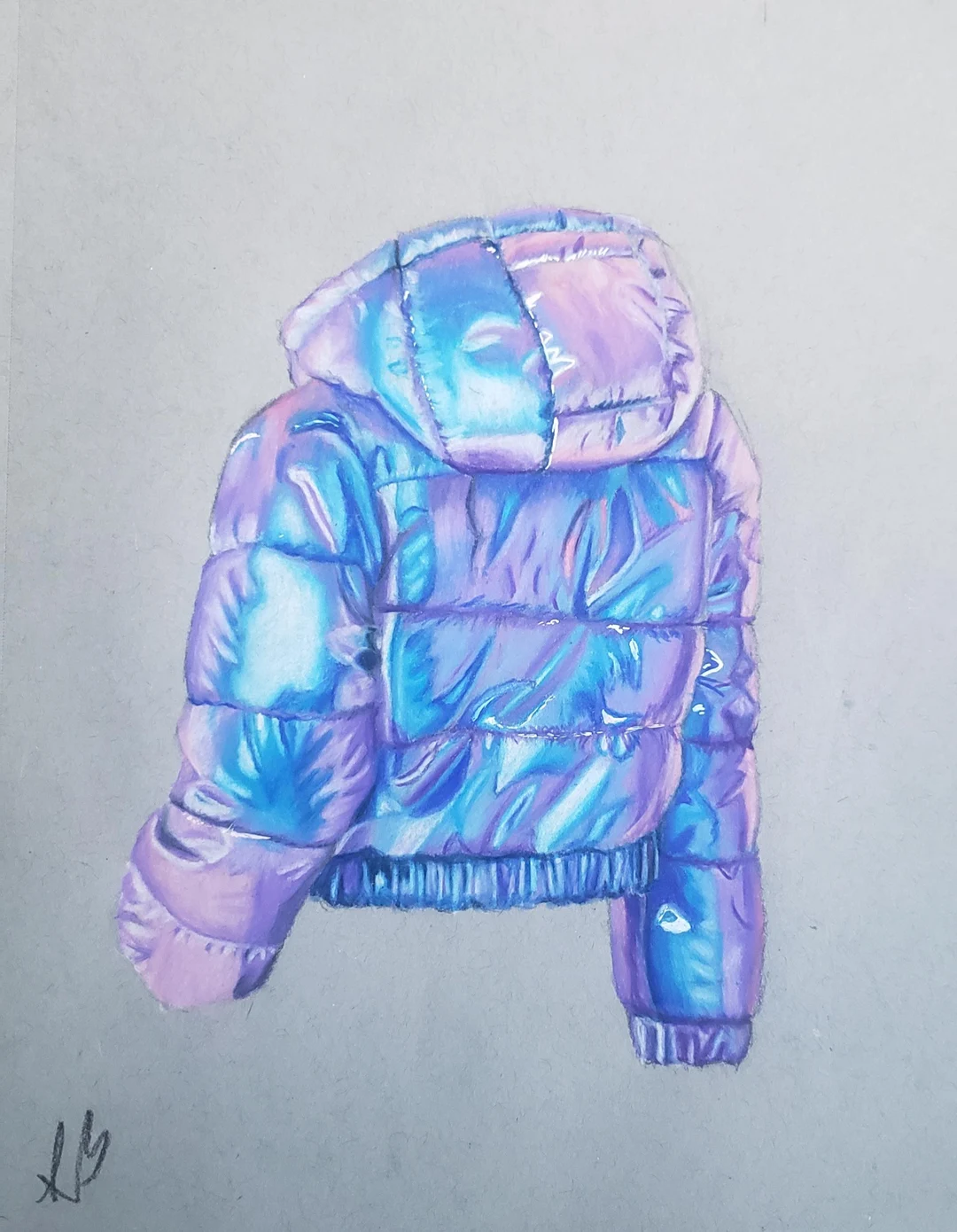 Metallic Puffer Jacket, A Boyce, Prisma Colored Pencils, 2022 | Scrolller