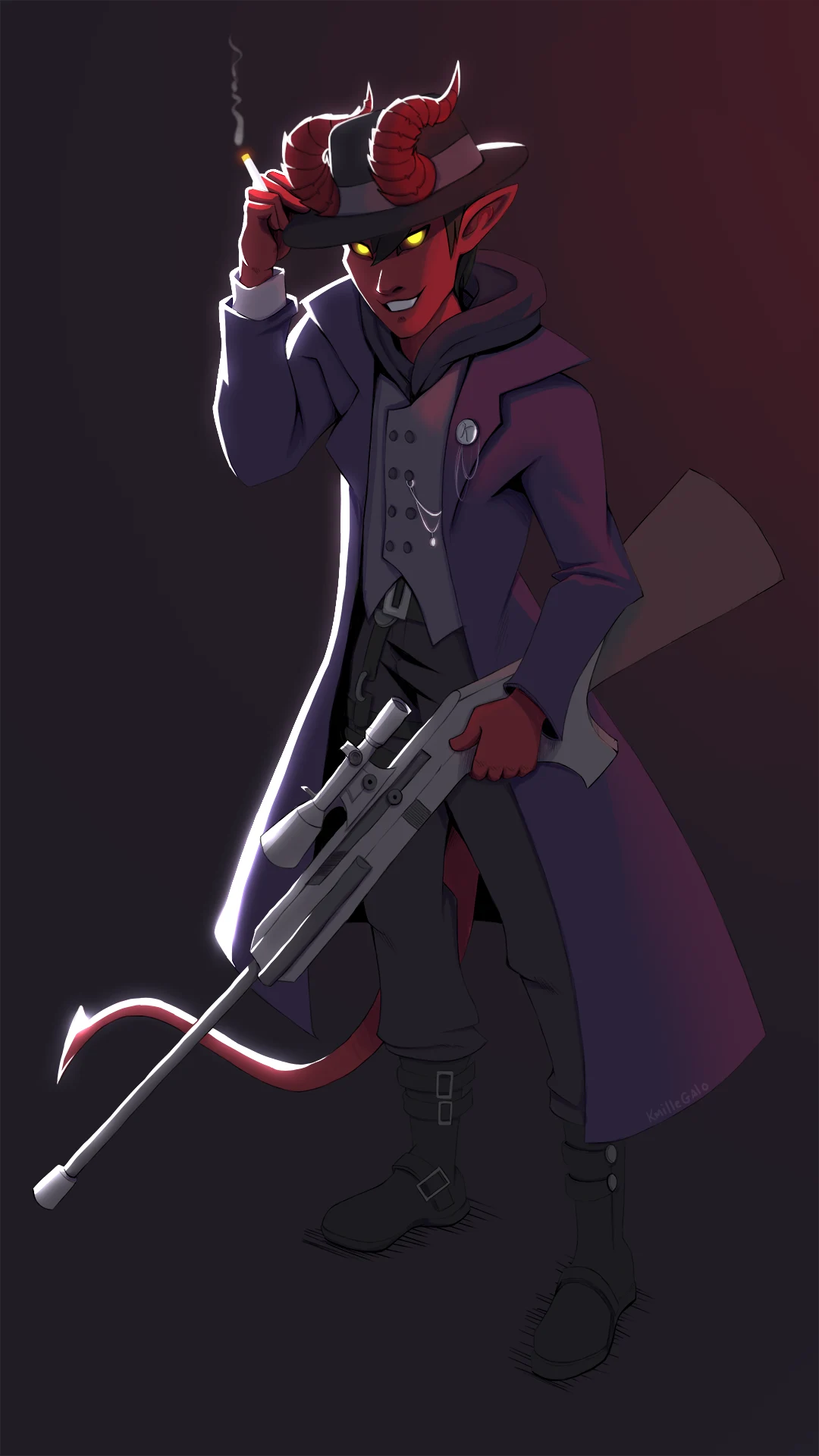 Kayne, the sniper tiefling. Artwork by me. | Scrolller