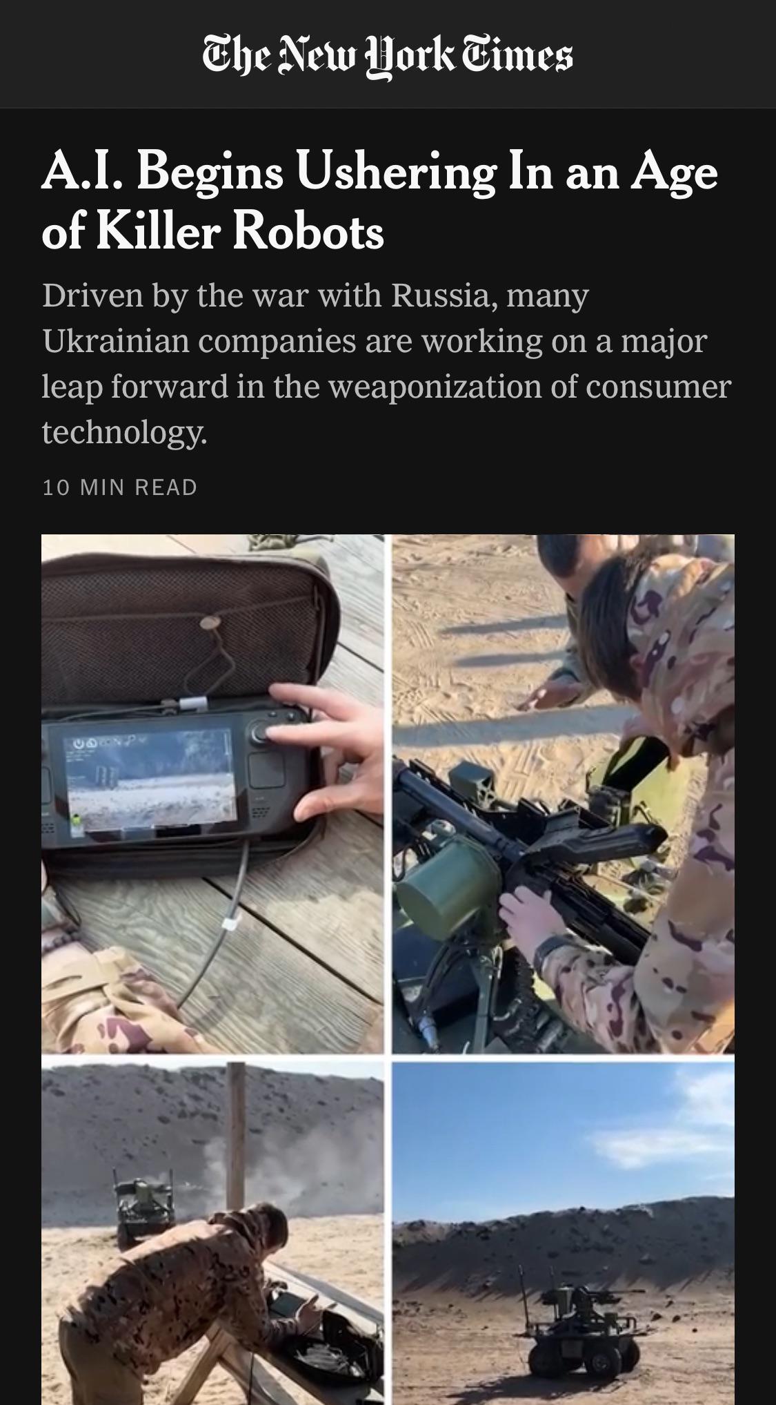 Steam Deck being used to control killer robots - New York Times | Scrolller
