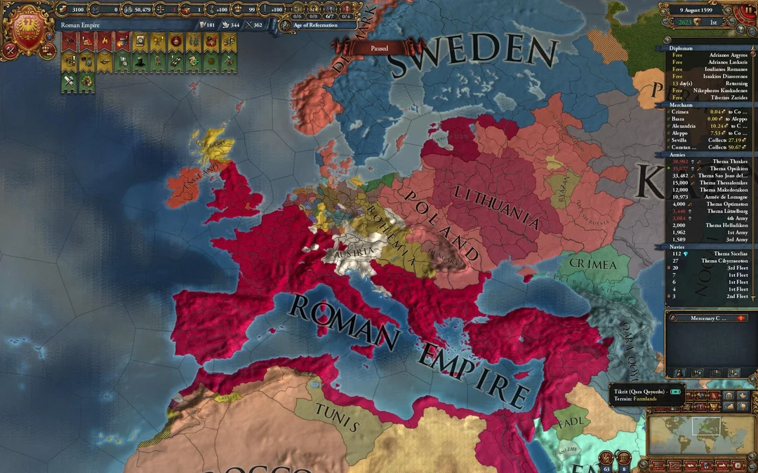 I managed to form the Roman Empire before 1600 as Byzantium! | Scrolller