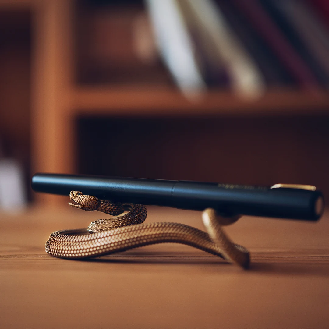 Rattlesnake Pen Holder, Me, Brass, 2022 | Scrolller