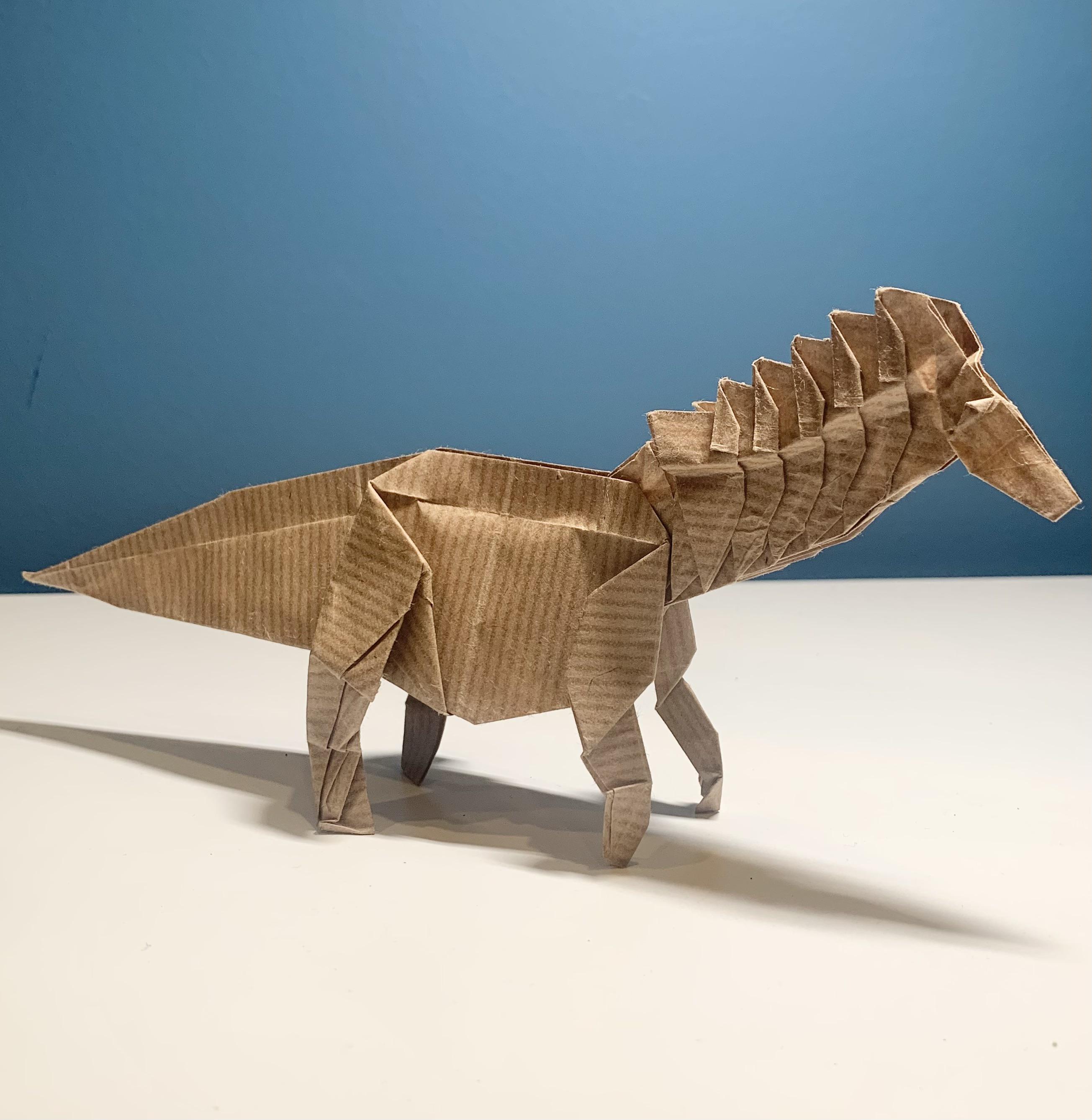 I made an Amargasaurus out of origami! Designed by Yudai Imai | Scrolller