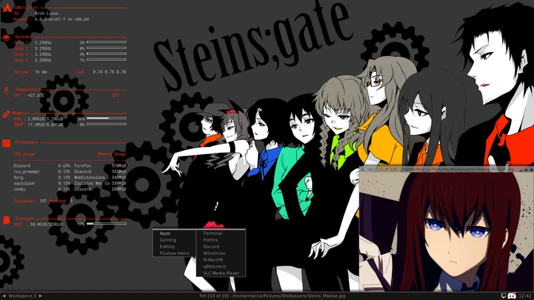 [fluxbox] Man, Steins;Gate surely is peak fiction | Scrolller