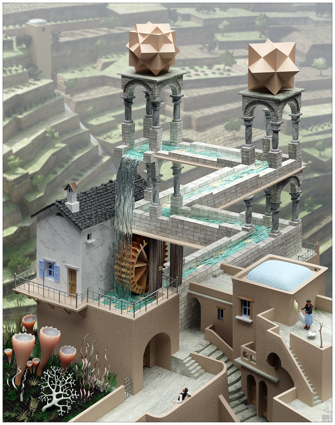 Escher's Waterfall, u/shfrfukt (me), Blender, 2024 | Scrolller