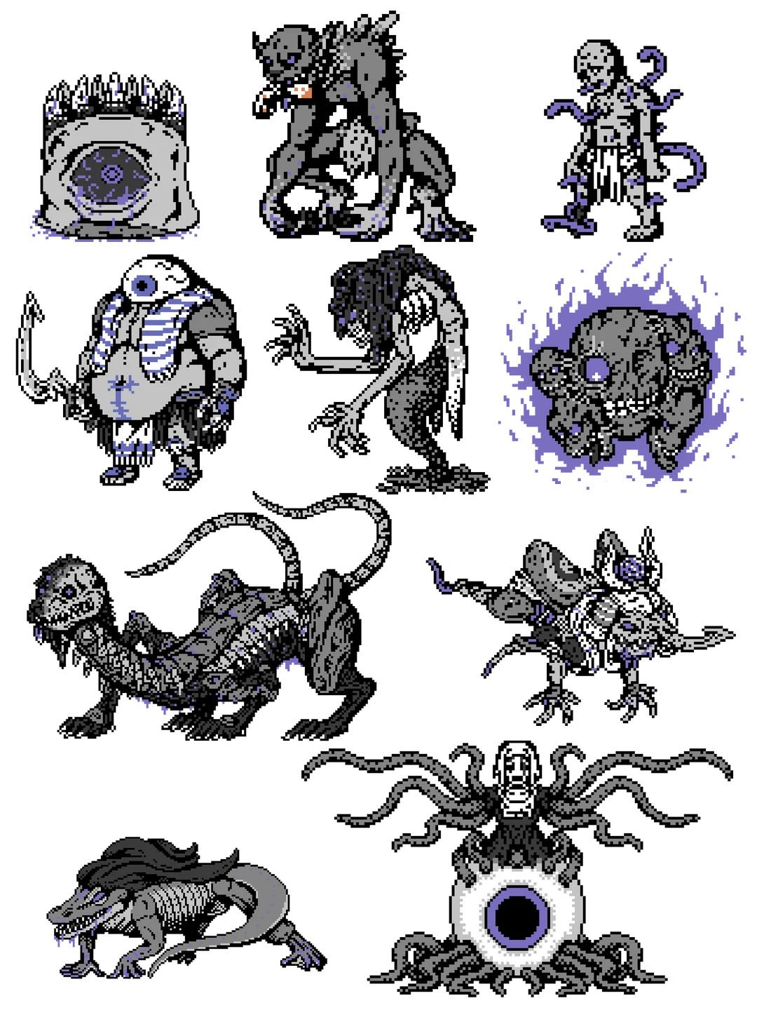 Frail Hearts' abominations, me, pixel art, 2019 | Scrolller