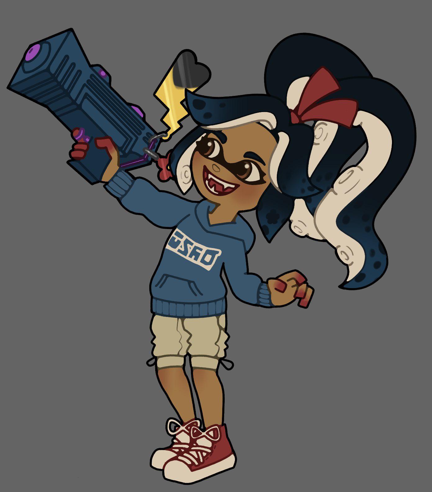 Splatoonified my pokemon oc!! Ready for her first turf war (shes about to get splatted ...