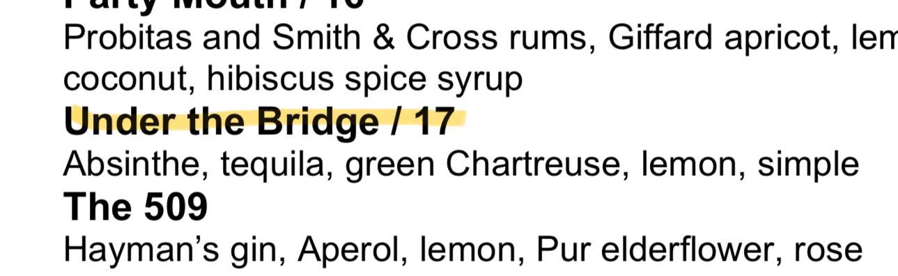 A drink called “Under the Bridge” | Scrolller