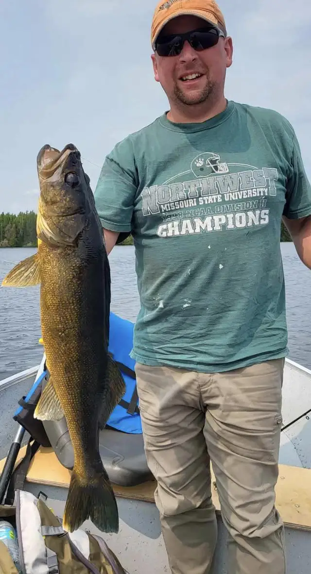 First time doing a fly-in Canadian fishing trip, tied for the biggest Walleye on the lake for ...