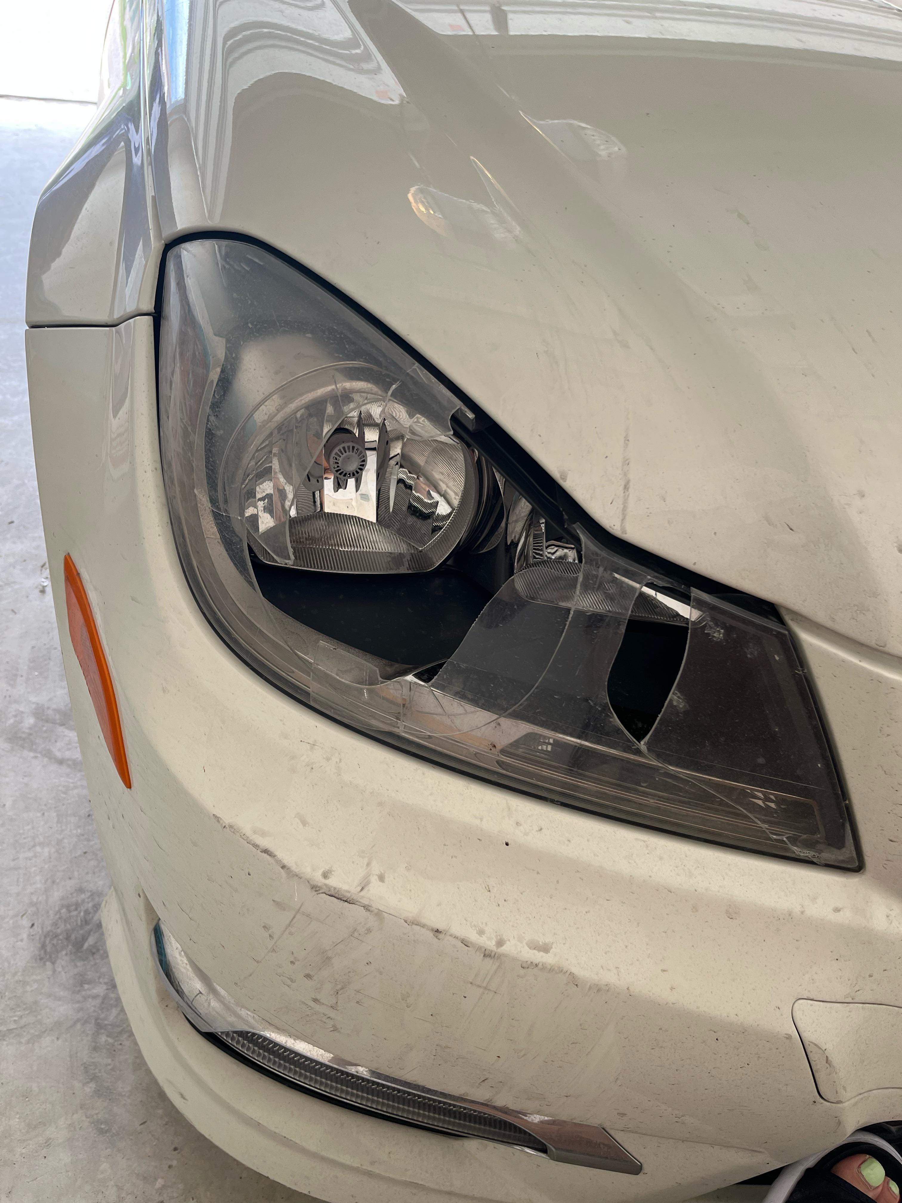 Broken headlight glass is this car wash safe? | Scrolller