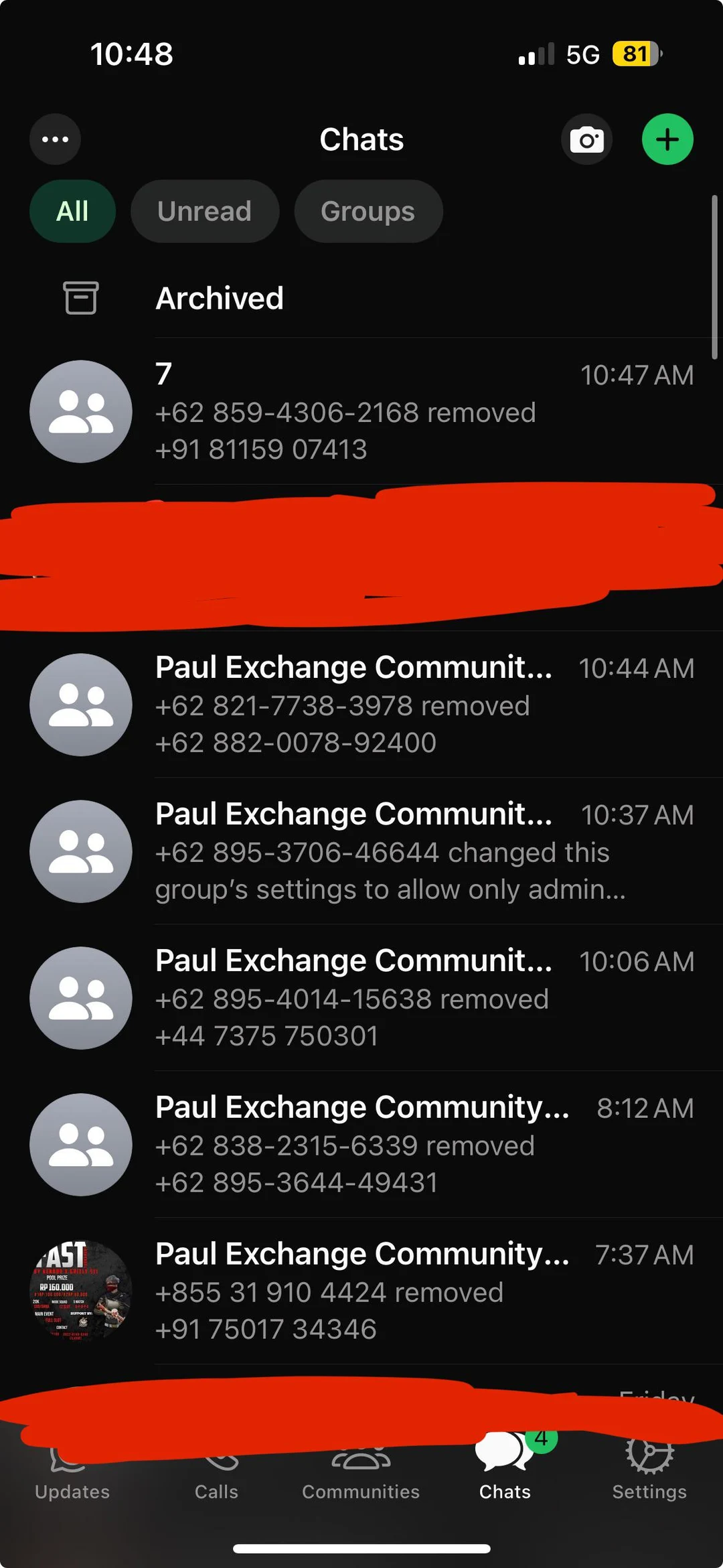 Keep getting added to these group chats? I leave and report every time. Should I be worried ...