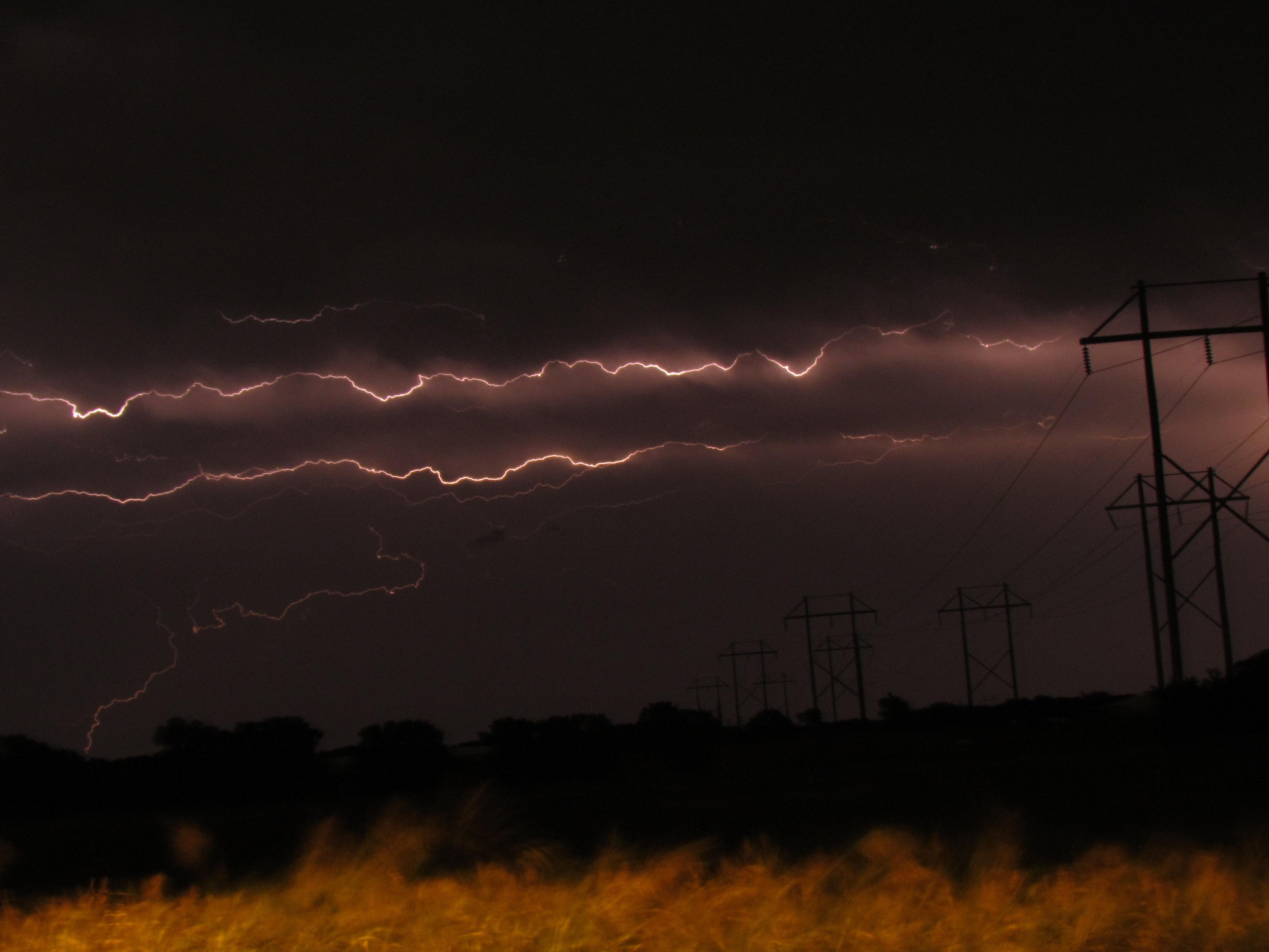 Was able to catch these horizontal lightning strikes travelling along ...