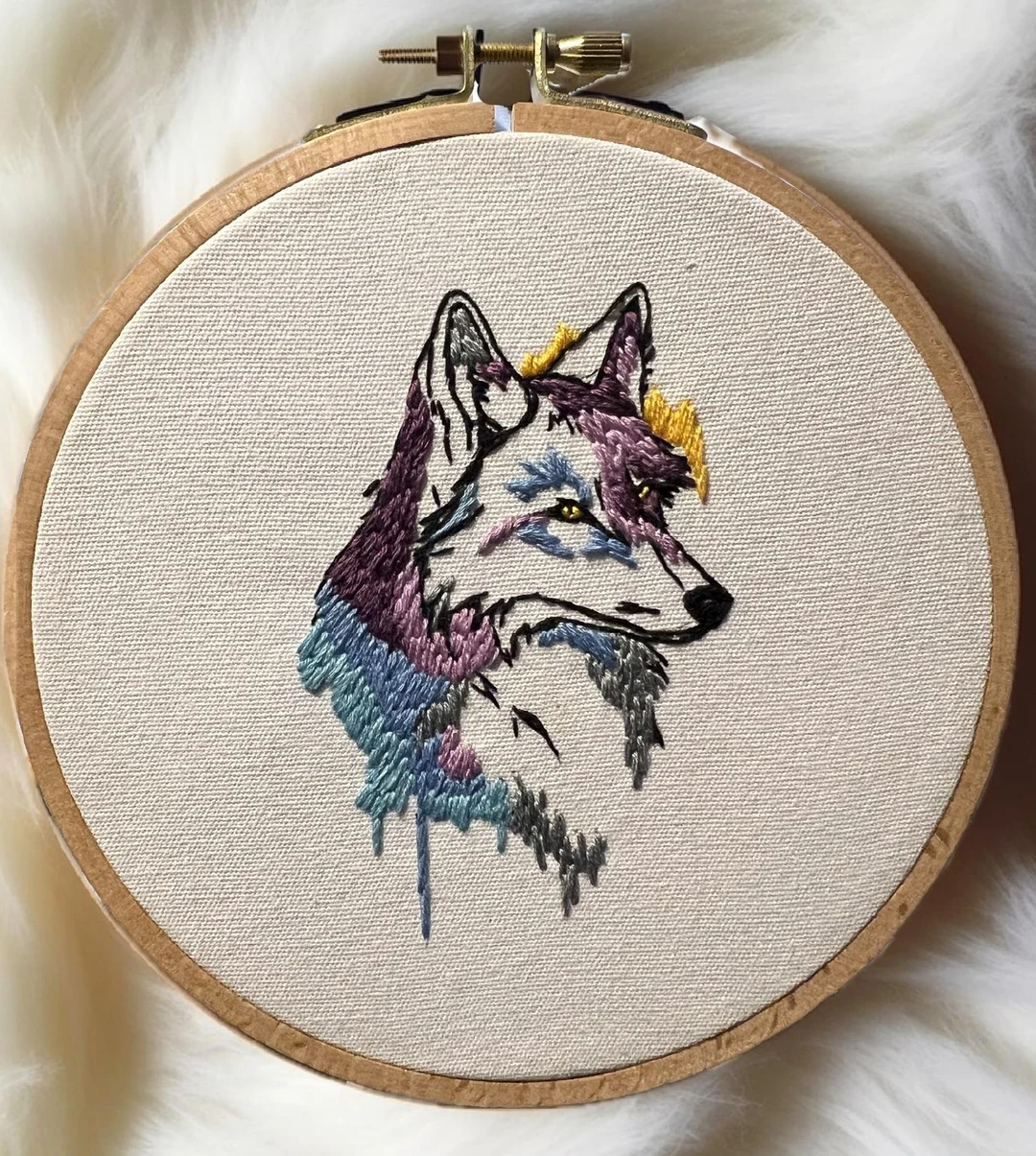 Mystic Wolf, ZionSpartann (me), Embroidery, 2023 | Scrolller