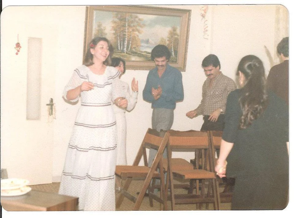 My auntie wearing a gorgeous polka dot dress in the mid 70s | Scrolller