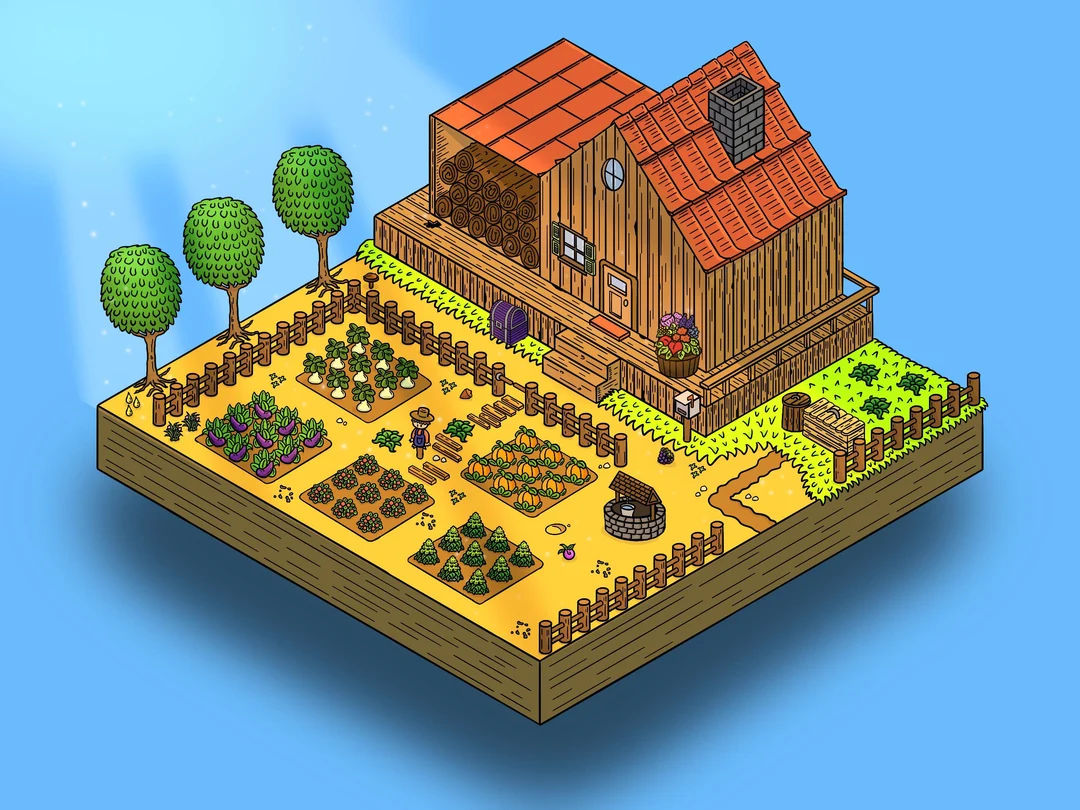 “Stardew Valley Isometric”, me, digital on Procreate, 2023 | Scrolller
