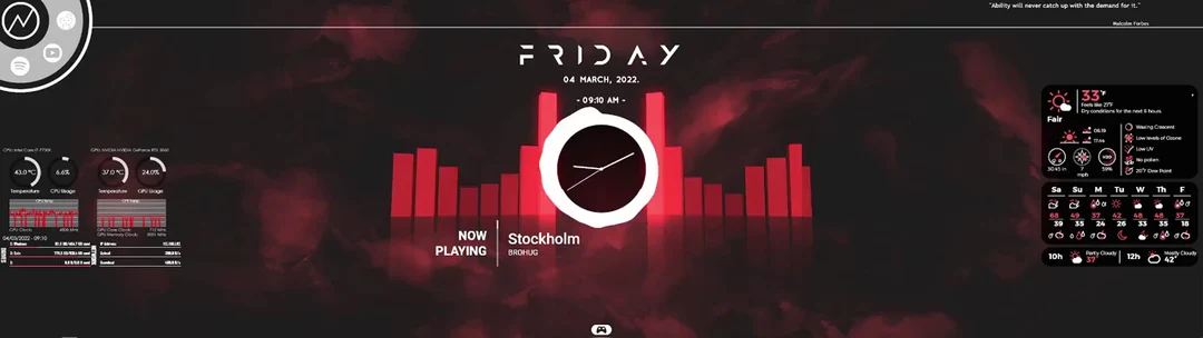 Any love for Ultrawides? Just learned bout Rainmeter last night and decided to give it a shot ...