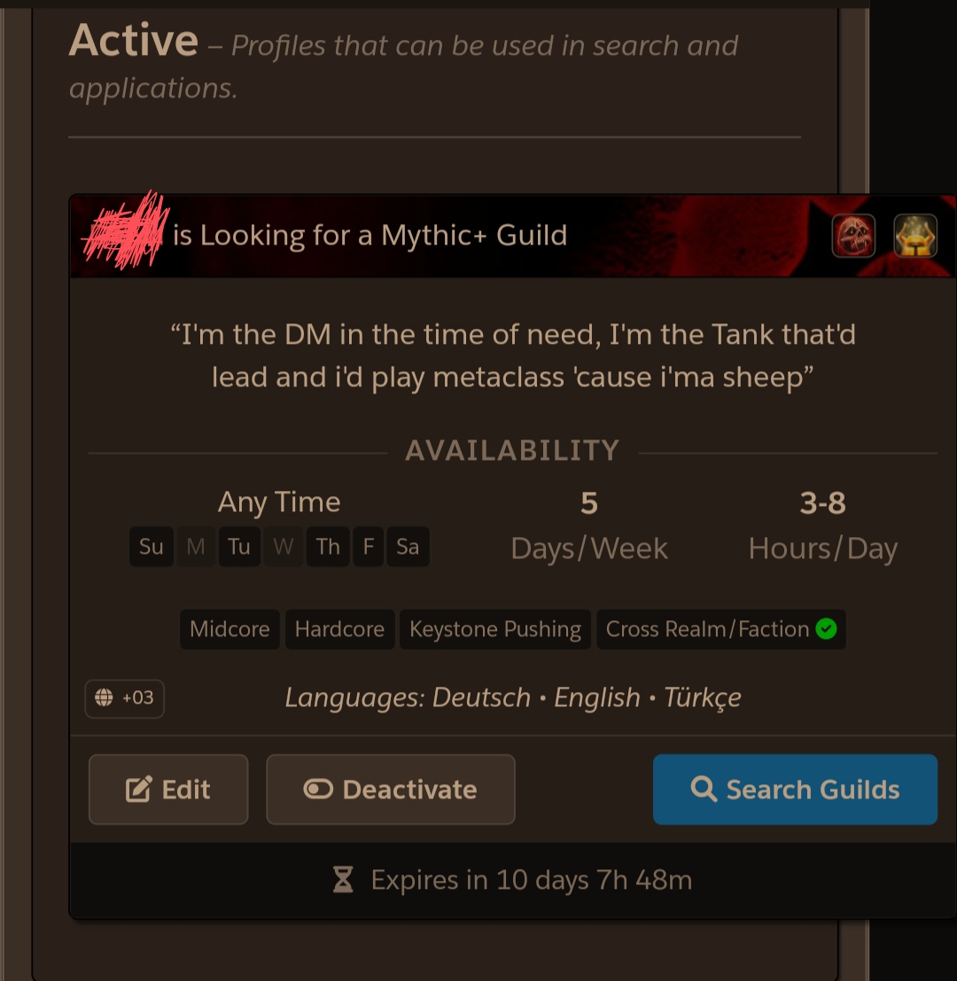 what you guys think of my tind... mhm. Raider.io profile? no matches yet | Scrolller