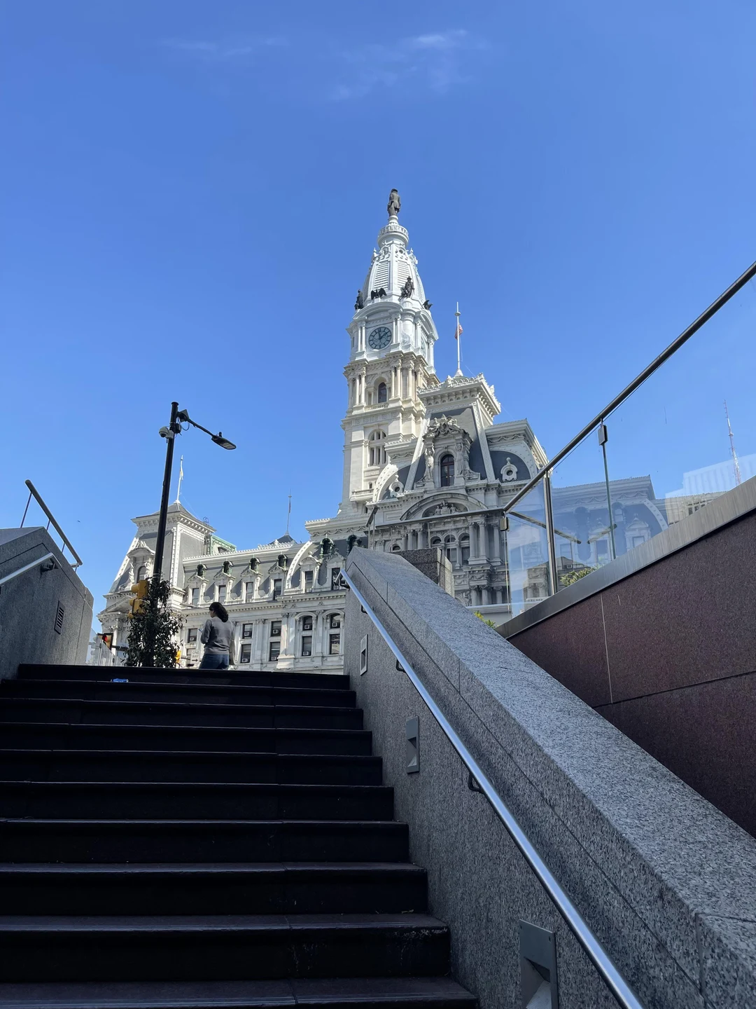 Philly city hall seen from a subway stop entrance | Scrolller