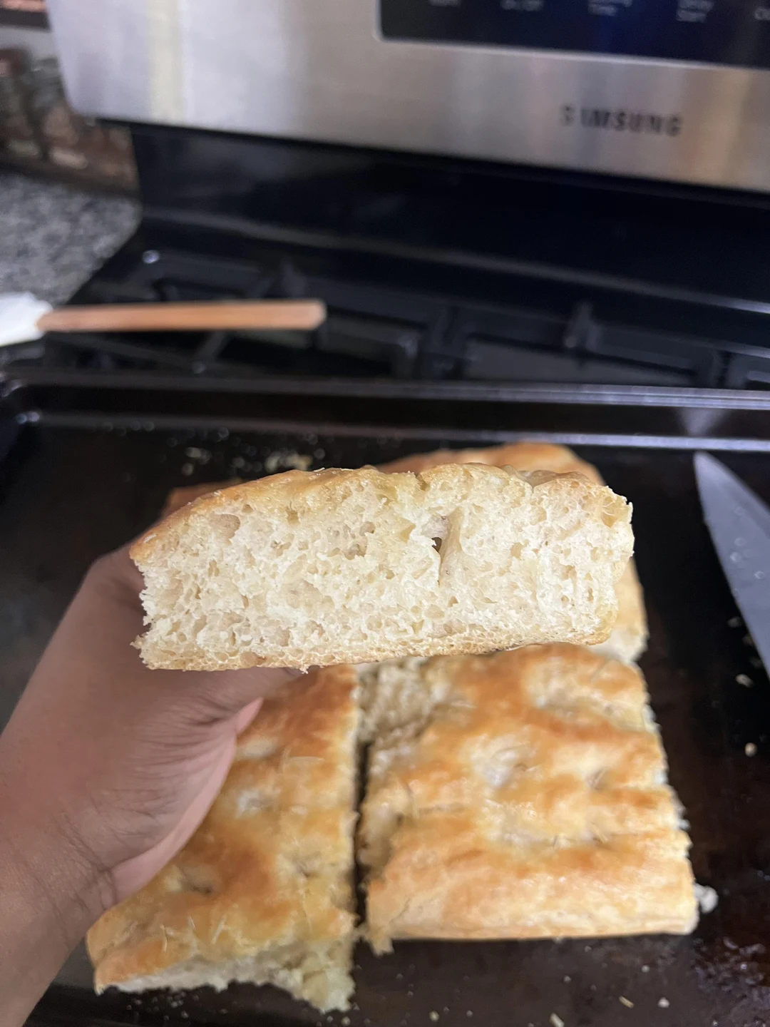 Made my first ever bread (focaccia bread) today. Does it look alright? I thought there’d be more ...