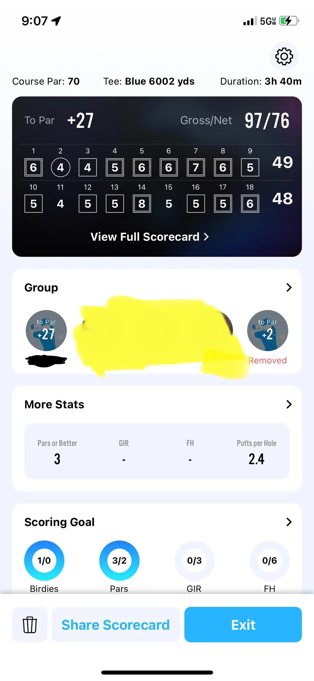 Broke 100 for the first time yesterday! Started golfing this summer and I’m addicted now ...