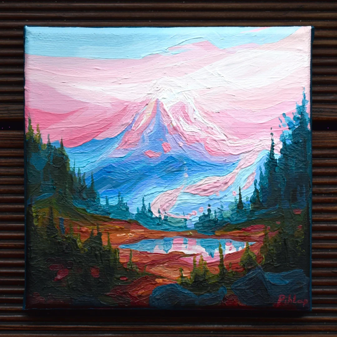 A tiny painting I made to capture Mount Rainier | Scrolller