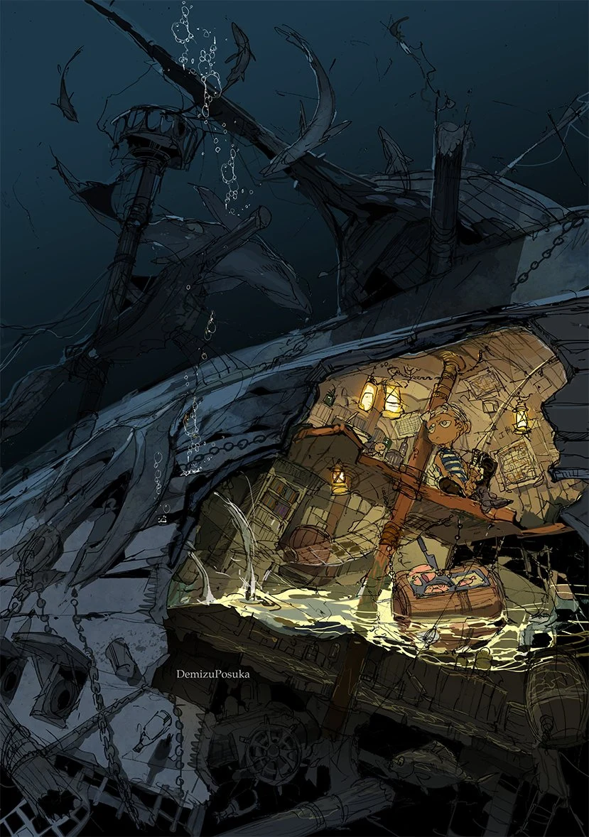 Sunken ship by Demizu Posuka | Scrolller